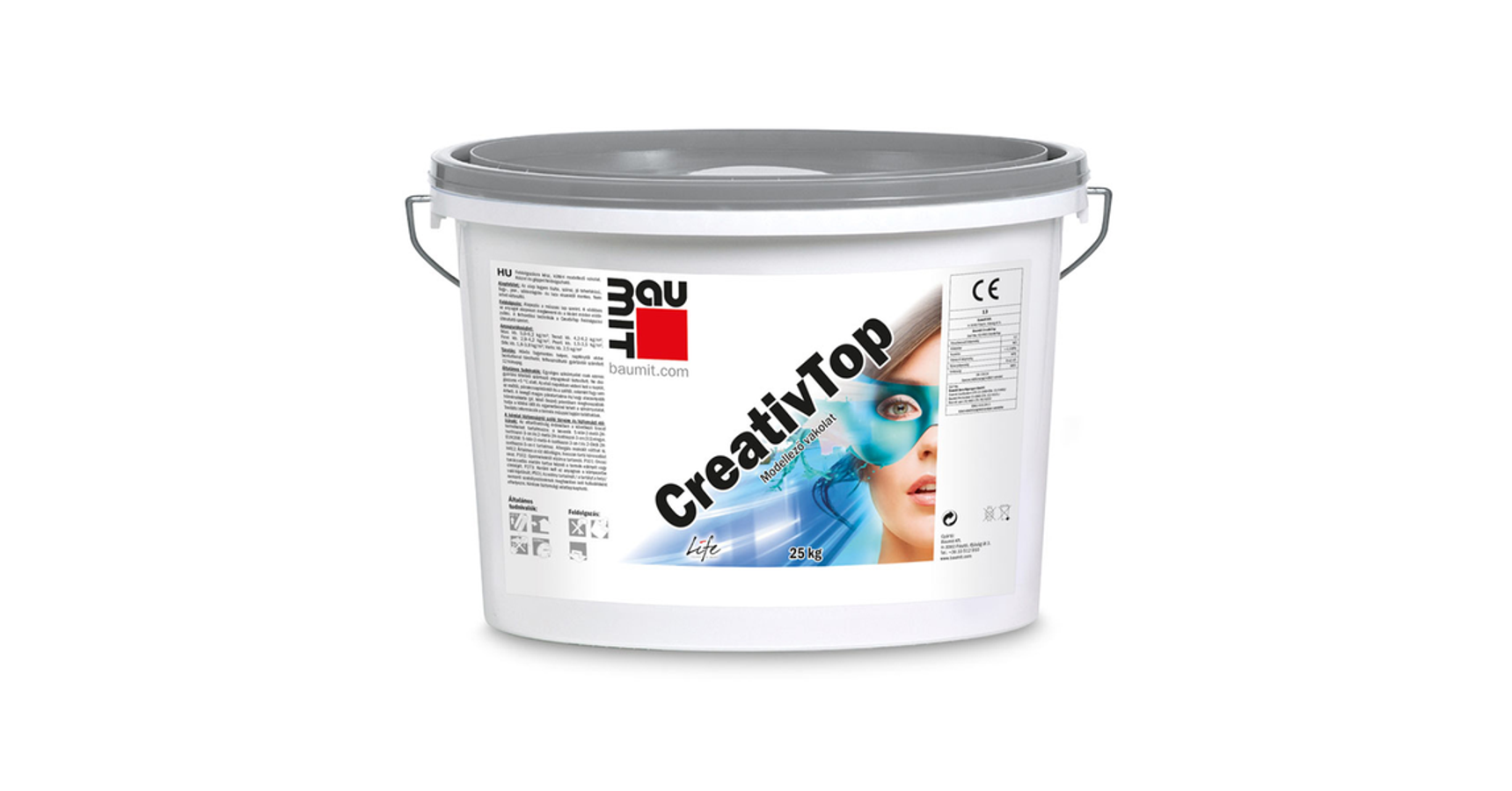 Baumit CreativTop Fine II. színcsoport szilikon kötőanyagú modellező vakolat - 25 kg/vödör ...